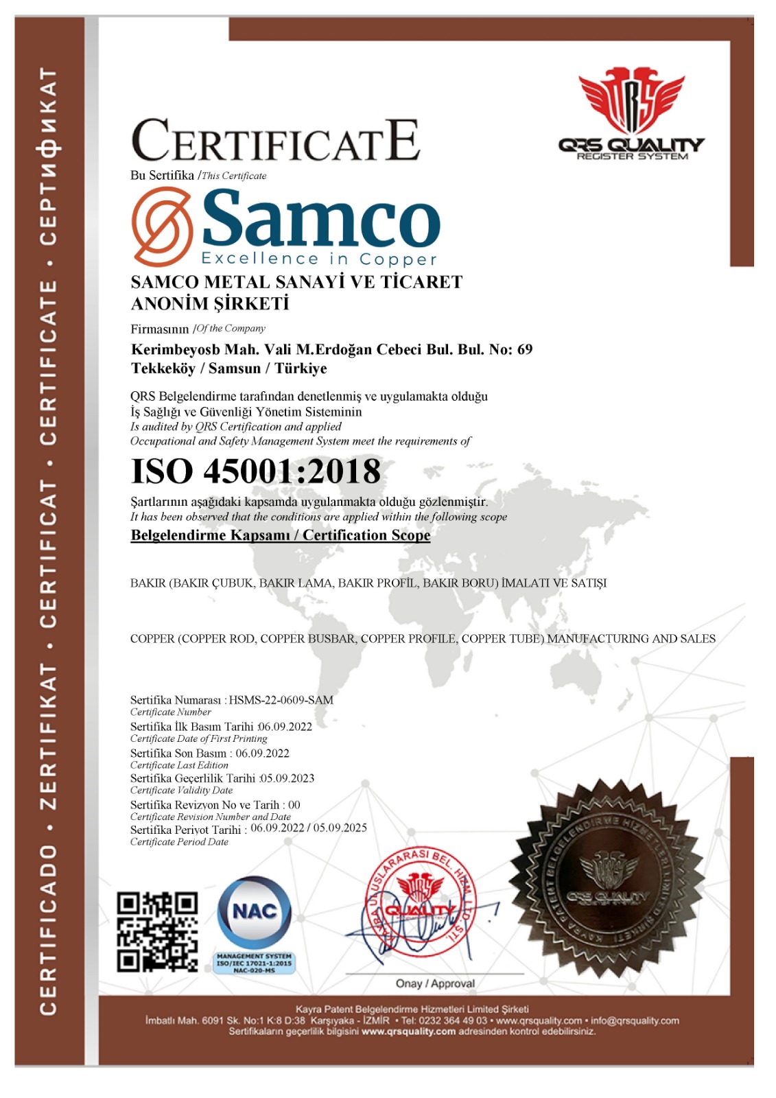 Hakkımızda - SAMCO Metal